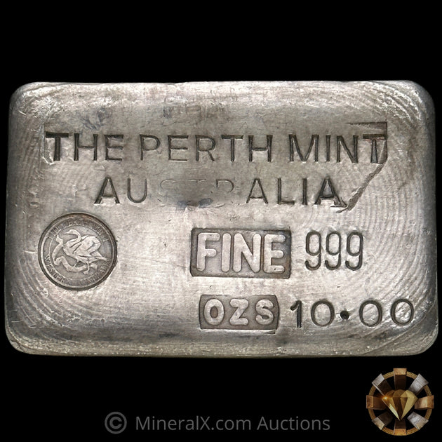 10oz The Perth Mint Australia Type B Vintage Silver Bar – MineralX