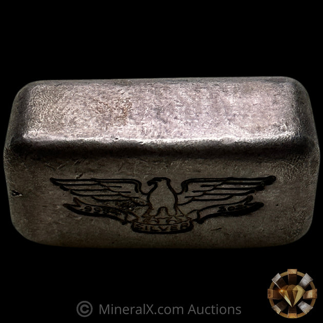 3oz W H Foster Vintage Silver Bar With Deak Triangle Counterstamp ...