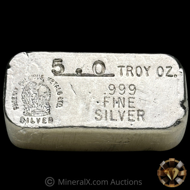 5oz Phoenix Precious Metals Vintage Silver Bar – MineralX