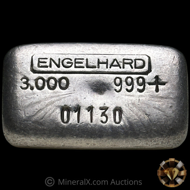 3oz Engelhard Top Hallmark Vintage Silver Bar – MineralX