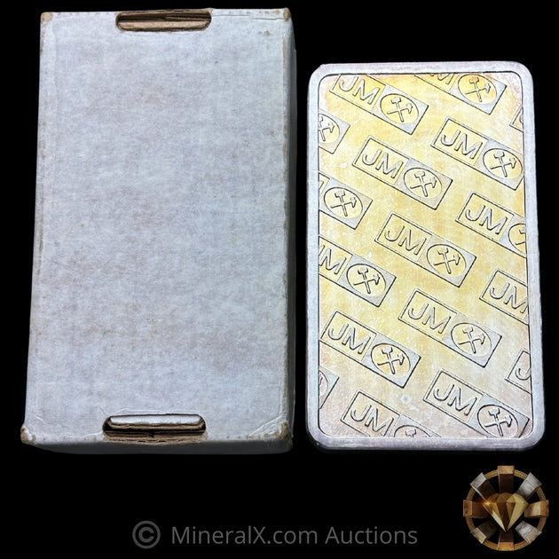 100oz Johnson Matthey JM Vintage Pressed Silver Bar With Original Numb ...