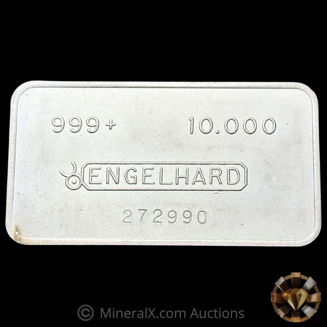 10oz Engelhard Bull Logo "With Dot" Vintage Silver Bar – MineralX