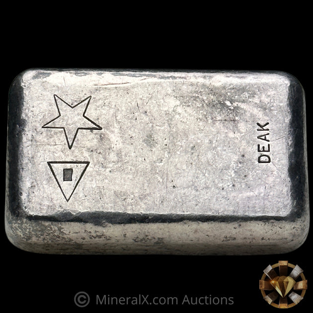 5oz W H Foster Vintage Silver Bar with Triangle Star & Rare Deak Count ...