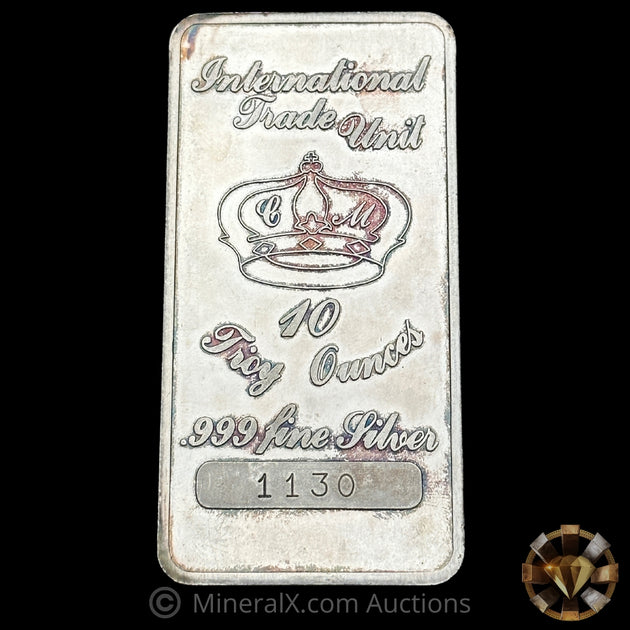 10oz California Crown Mint CCM Vintage Silver Bar – MineralX