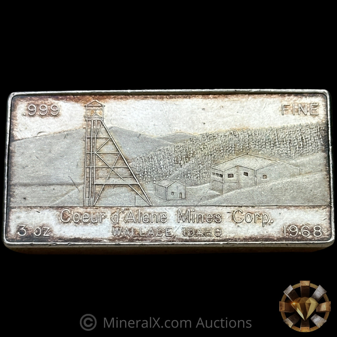 3oz 1968 W H Foster Vintage Silver Bar with Original Black Velvet Box ...