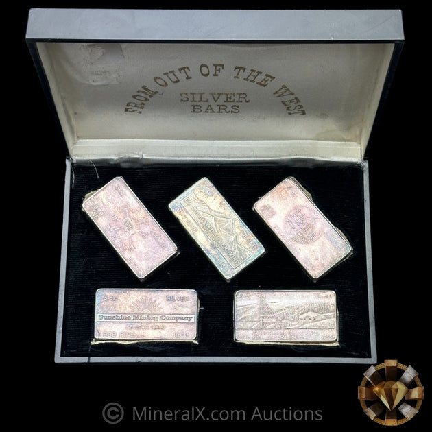 x5 3oz W H Foster "From Out West" Vintage Silver Bar Set – MineralX