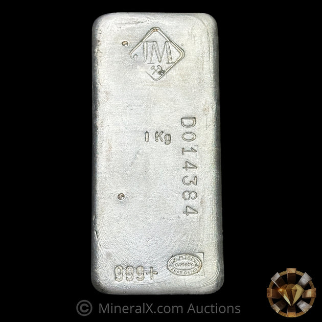 Kilo Johnson Matthey JM "Small Kg" Vintage Silver Bar – MineralX