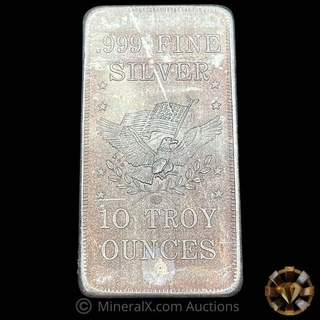 10oz Pioneer Round Up Laughlin Nevada Vintage Silver Bar – MineralX