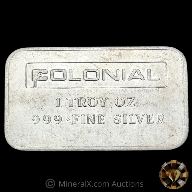 1oz Colonial Vintage Silver Bar – MineralX
