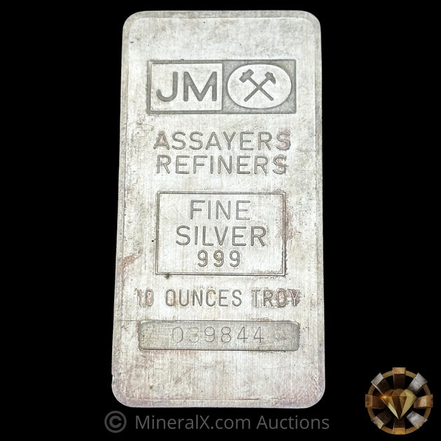 10oz JM Johnson Matthey Blank Back Vintage Silver Bar – MineralX