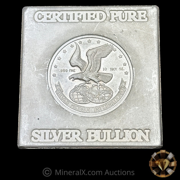 10oz Certified Pure Silver Bullion Vintage Silver Cube Bar – MineralX