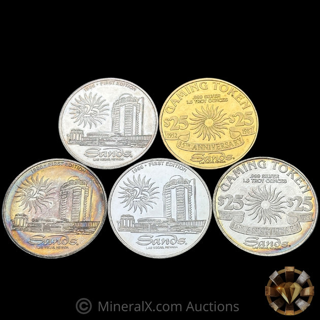 x5 1.5oz Sands Casino Vintage Silver Coins (7.5oz Total) – MineralX