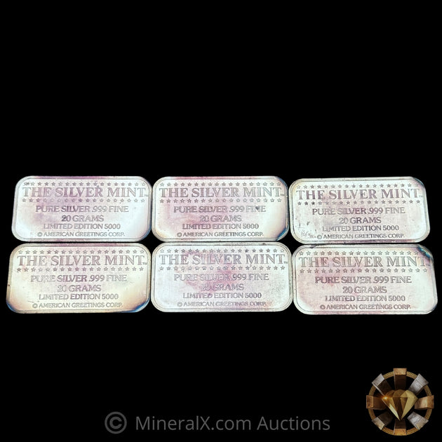 x6 20g (120g) The Silver Mint "American Way" Vintage Silver Bar Set Wi ...