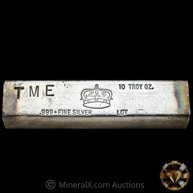 10oz Crown Mint TME Counterstamp Vintage Silver Bar – MineralX