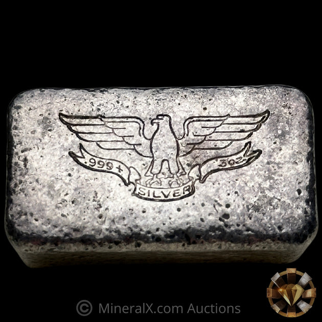3oz W H Foster Vintage Silver Bar With Deak Triangle Counterstamp and ...