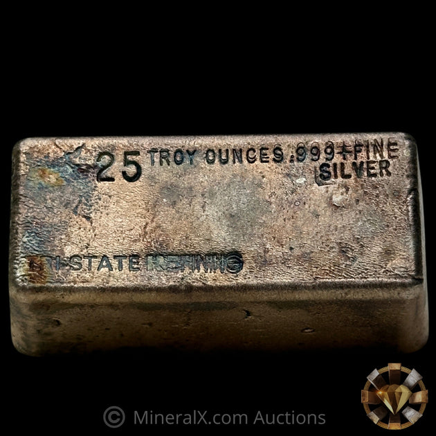 25oz Tri State Refining Vintage Silver Bar – MineralX