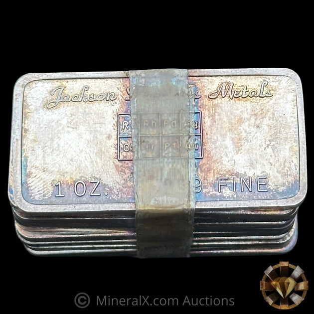 x10 1oz Jackson Precious Metals JPM Vintage Silver Bars – MineralX