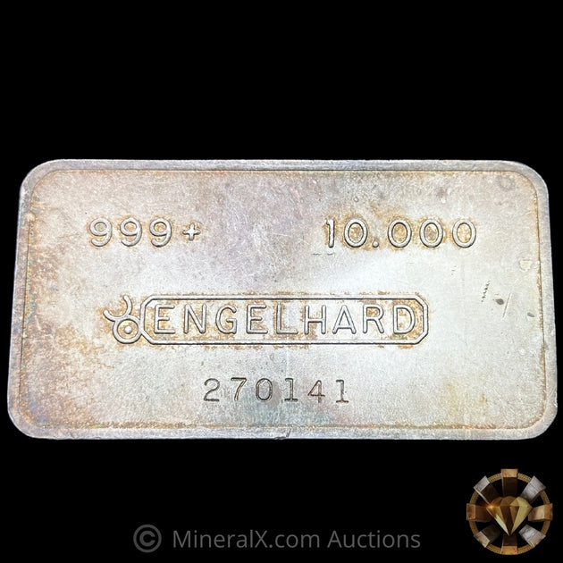 10oz Engelhard With Dot Bull Logo Vintage Silver Bar – MineralX