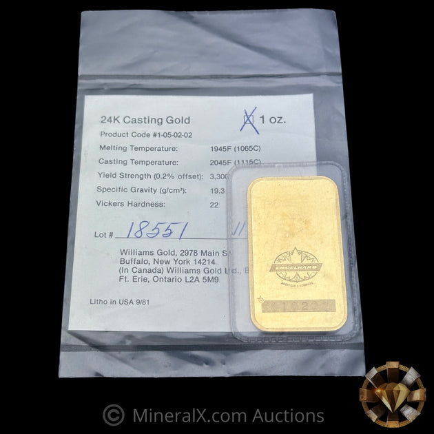 1oz Engelhard Maple Leaf Scotiabank Vintage Gold Bar In Original Seal ...