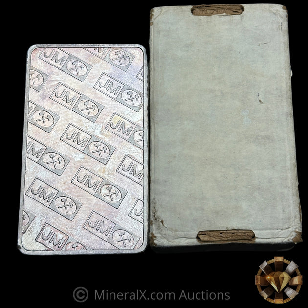 100oz Johnson Matthey JM Vintage Pressed Silver Bar With Original Numb ...