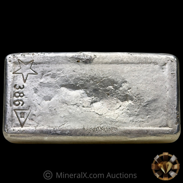 10oz W H Foster Vintage Silver Bar WIth Deak Triangle Star & Serial Co ...