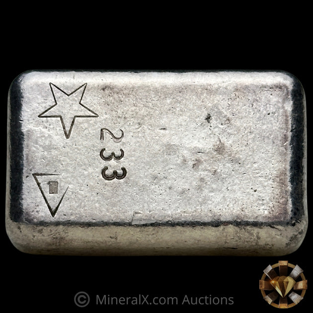 5oz W H Foster Vintage Silver Bar With Deak Triangle Star And Rare Ser ...