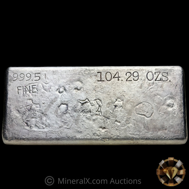 104.29oz United States Assay Office At San Francisco Vintage Silver Ba ...