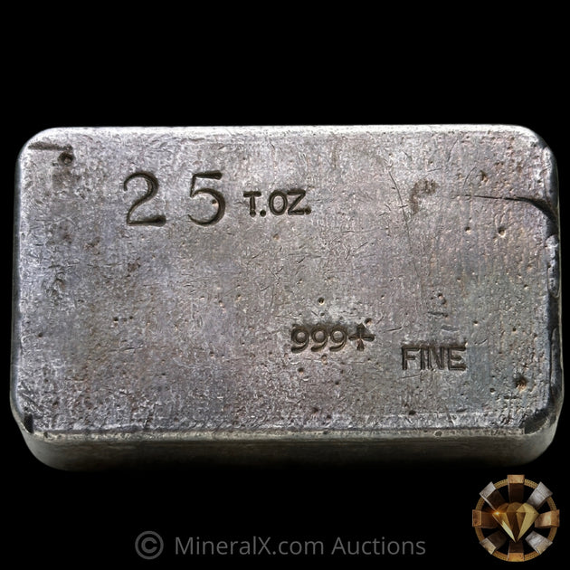 25oz Comstock Mold Vintage Silver Bar With Rare Unique 1970 Dated Coun ...