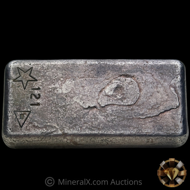 10oz W H Foster Vintage Silver Bar With Deak Triangle Star and Serial ...