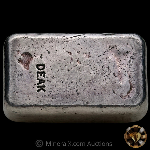 3oz W H Foster Vintage Silver Bar With Rare Full Deak Counterstamp ...