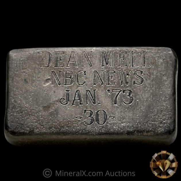 3oz Engelhard Vintage Silver Bar With 1973 "Dean Mell NBC News" Dated ...