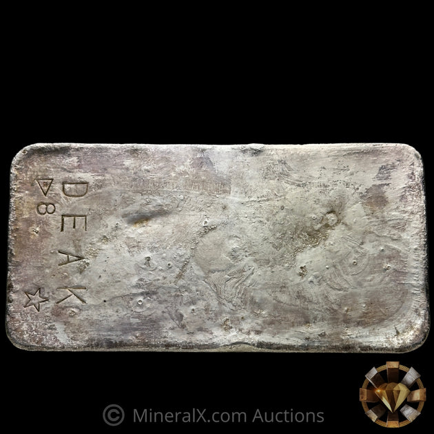 50oz W H Foster Vintage Silver Bar With Full Deak Triangle Star & Low ...