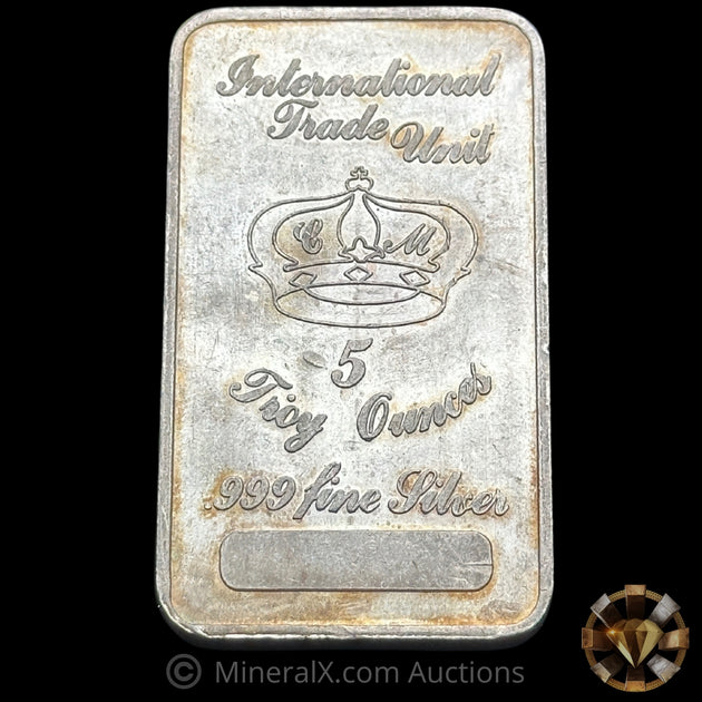 5oz Crown Mint Vintage Silver Bar – MineralX