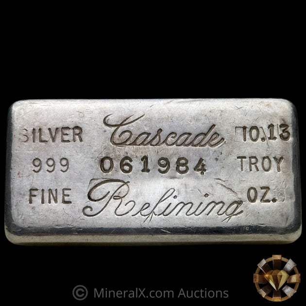 10.13oz Cascade Refining Vintage Silver Bar – MineralX