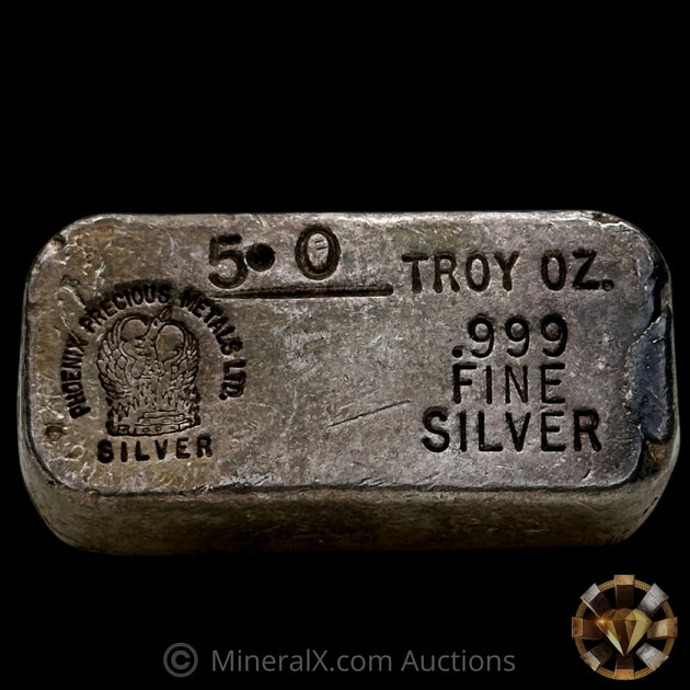 5oz Phoenix Precious Metals Vintage Silver Bar – MineralX