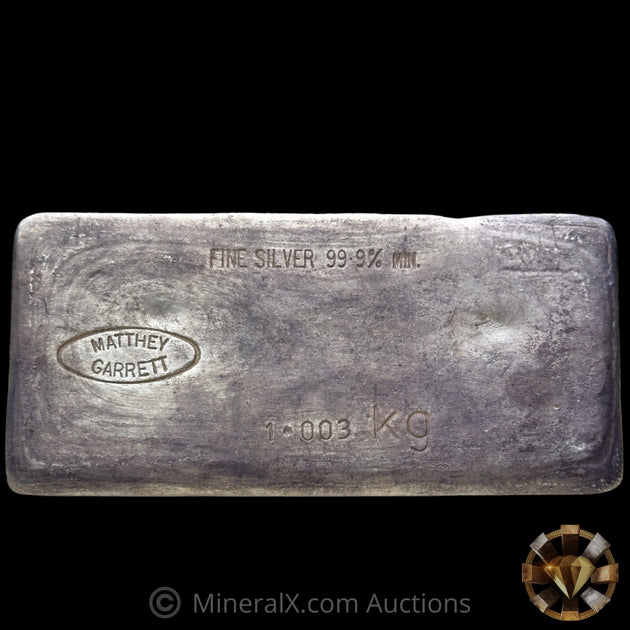 1.003Kg (Kilo) Matthey Garrett MG Australia Vintage Silver Bar – MineralX