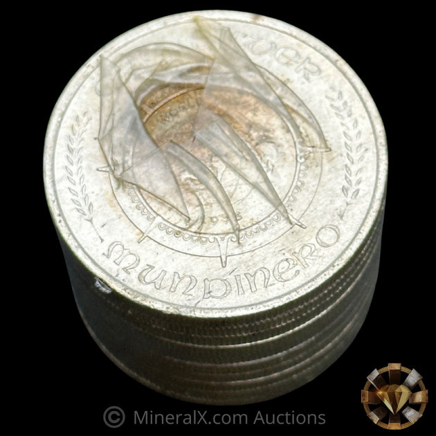 x10 1oz 1973 One Silver Mundinero World Trade Vintage Silver Coin Lot ...