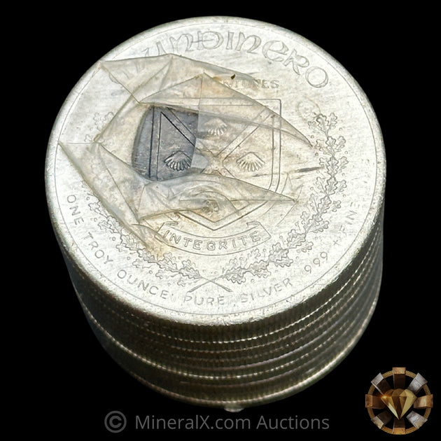 x10 1oz 1973 One Silver Mundinero World Trade Vintage Silver Coin Lot ...