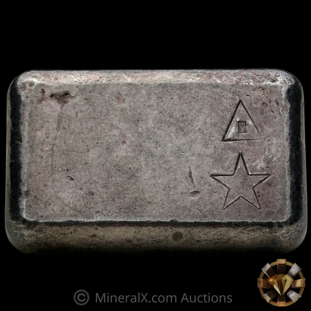 5oz W H Foster Vintage Silver Bar With Star & Triangle Reverse Counter ...