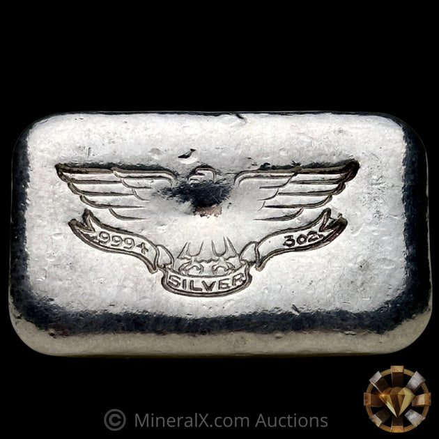 3oz W H Foster Vintage Silver Bar With Triangle & Star Reverse Counter ...