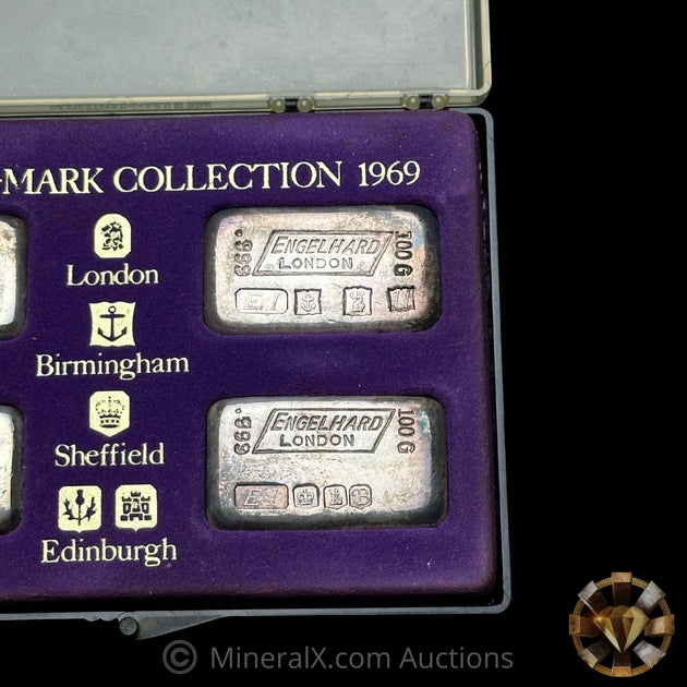x4 100g 1969 Engelhard London British Hallmark Collection Vintage Silv ...