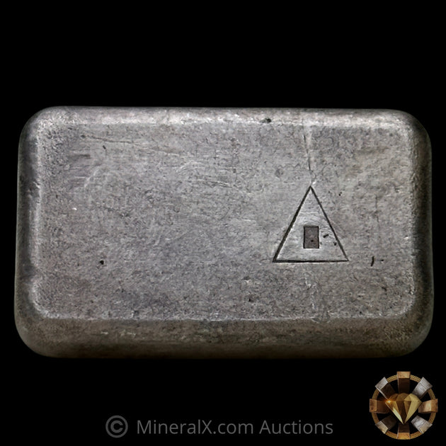 3oz W H Foster Vintage Silver Bar With Deak Triangle Reverse Counterst ...