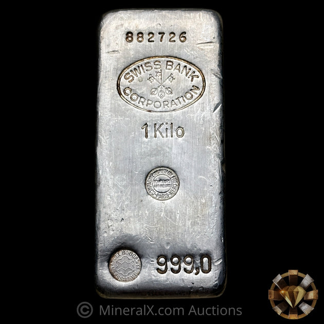 Kilo Swiss Bank Corporation CMP Engelhard Vintage Silver Bar – MineralX