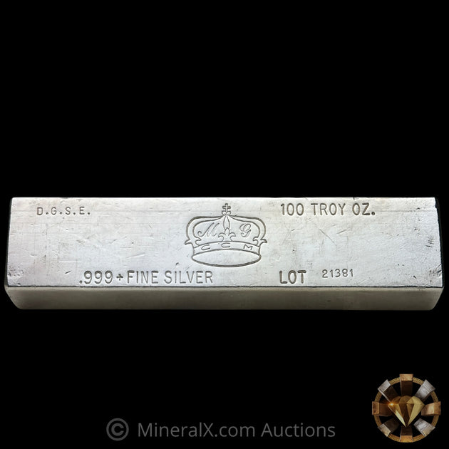 100oz Crown Mint Vintage Silver Bar With DGSE Counterstamp – MineralX