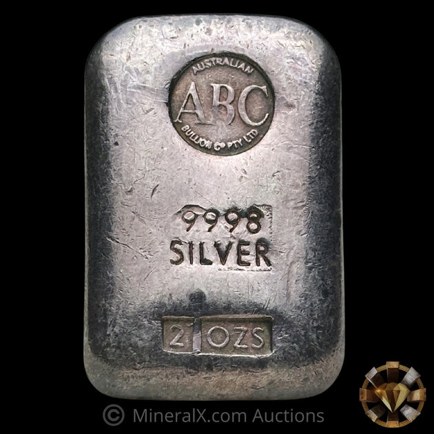 2oz ABC Australian Bullion Company Vintage Silver Bar – MineralX