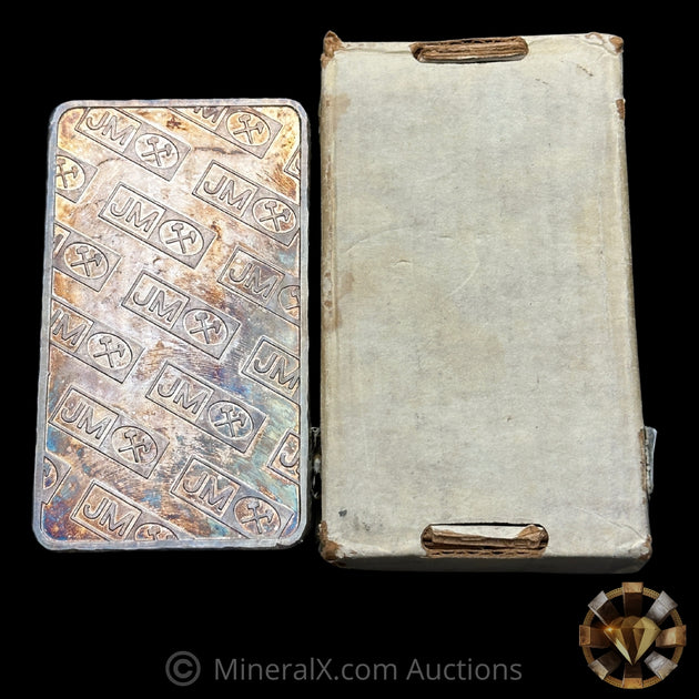 100oz Johnson Matthey JM Vintage Pressed Silver Bar With Original Numb ...