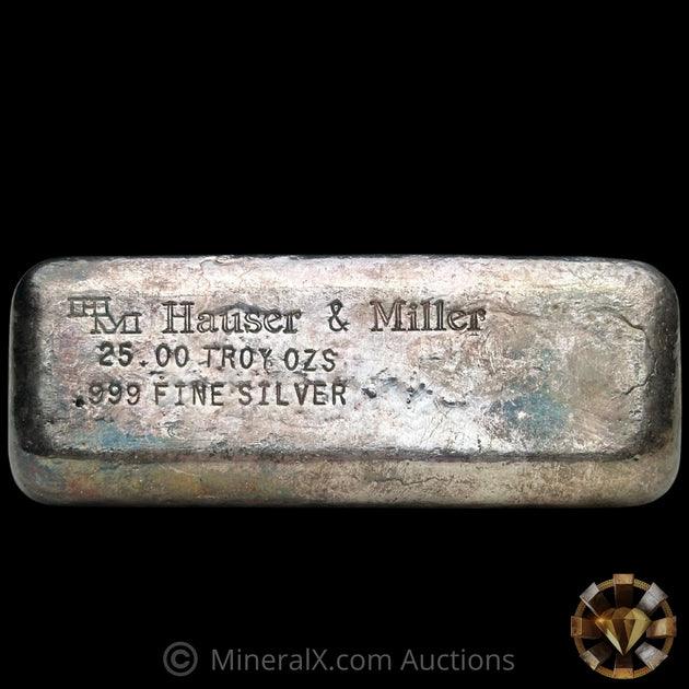 25oz Hauser & Miller Vintage Silver Bar – MineralX
