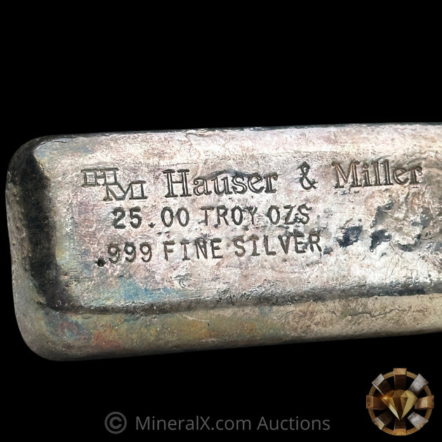 25oz Hauser & Miller Vintage Silver Bar – MineralX