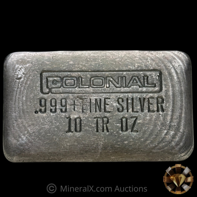 10oz Colonial Vintage Silver Bar – MineralX