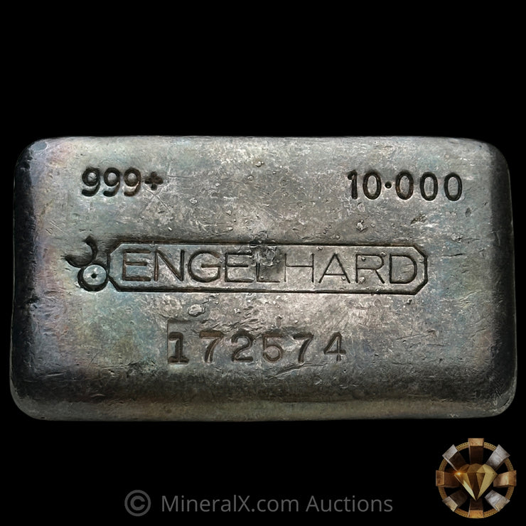 10oz Engelhard 4th Series Floating Decimal Bull Logo Vintage Silver Ba ...